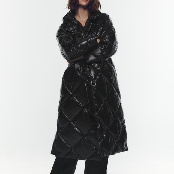 Zara | Jackets & Coats | Nwt Zara Longline Quilted Jacket Black Ref 58 ...